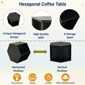 Latitude Run® Sprowston 2-piece Coffee Table Hexagonal Design with Storage Space | Wayfair